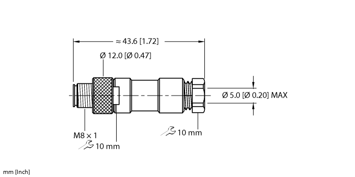 Actuador y sensor, cableable en terreno - M8 × 1, conector macho, recto