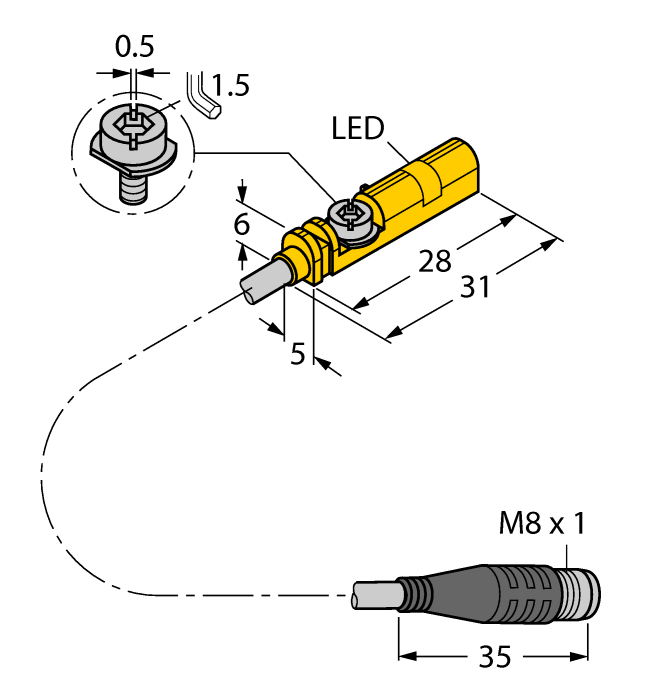 Sensor de campo magnético - para cilindros neumáticos