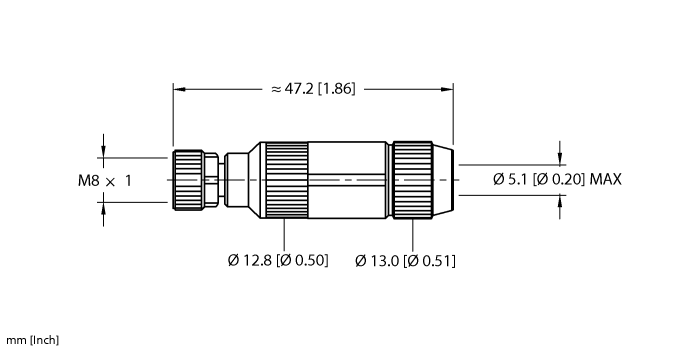 Actuator and Sensor Field Wireable - M8 × 1, conector hembra, recto