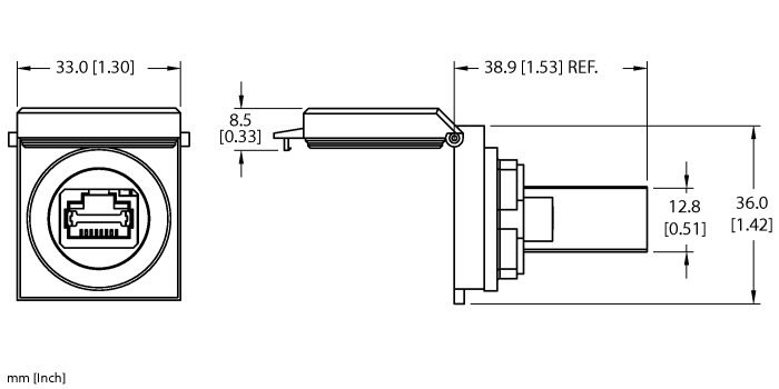 Panel Feed-through Receptacle - Female Receptacle to Female Receptacle